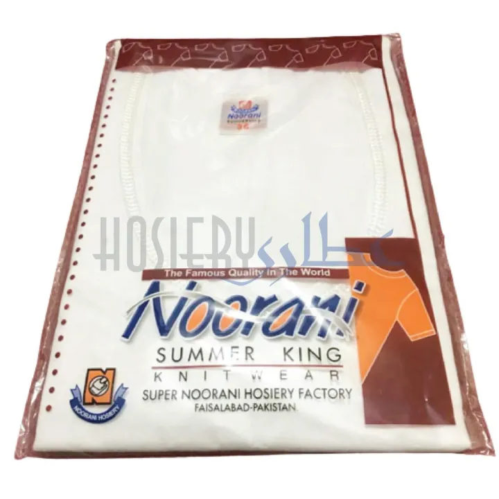 Noorani Men's Banyan with Sleeves- Original Noorani Cotton Vest - White ...