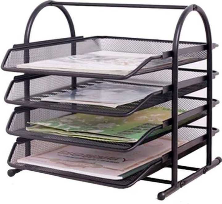 Stackable Letter Tray Mesh Desk Organizing Black Mesh Letter Tray ...
