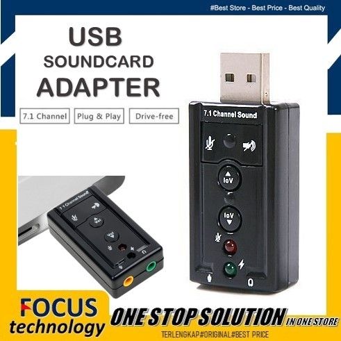 External USB Sound Card Virtual 7.1 Channel USB 2.0 3.5mm Jack External USB 2.0 Audio Mic ...