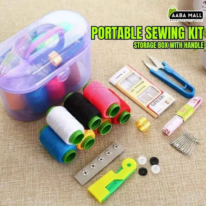 Portable Sewing Kit Storage Box with Handle – Durable Plastic Thread ...
