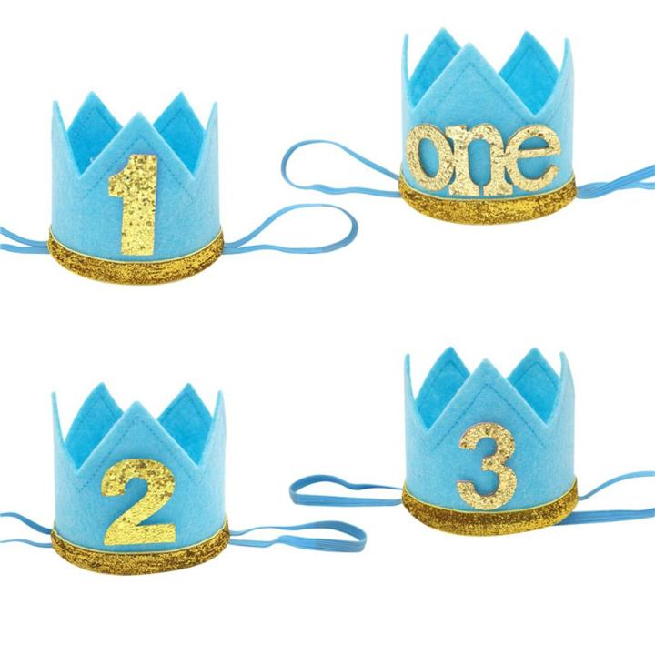 1Pcs One 1 2 3 Year Old Birthday Party Hat Photo Props For Kids Boy 1st ...