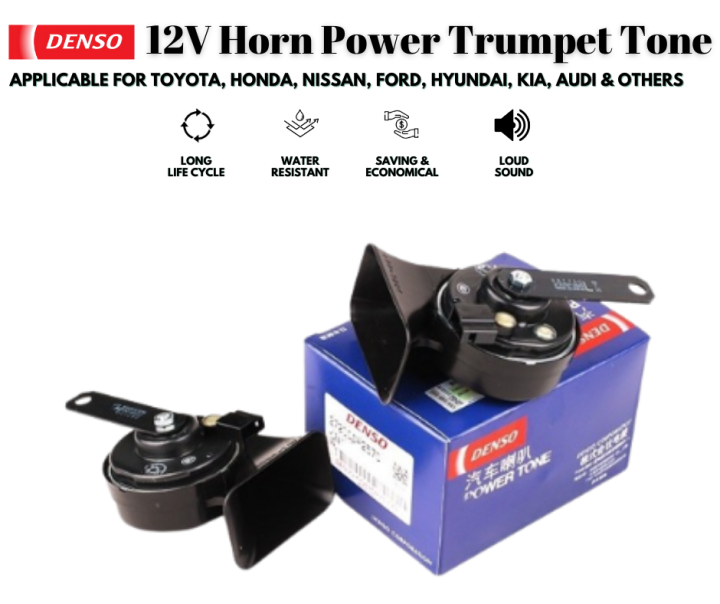 Denso Genuine Double Connector 12V Horn Power Trumpet Tone JK272000 ...