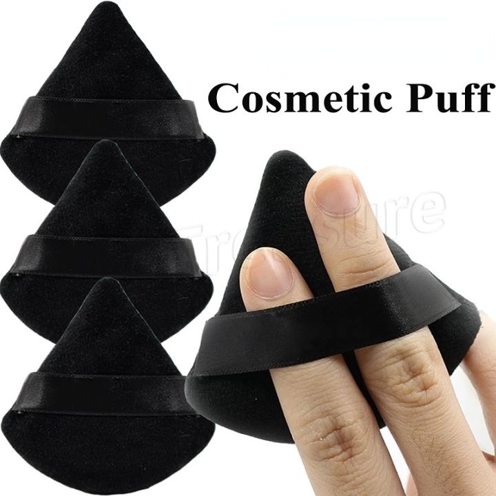 1pcs Washable Velvet Makeup Puff 4 Colors Short Fleece Triangle Powder ...