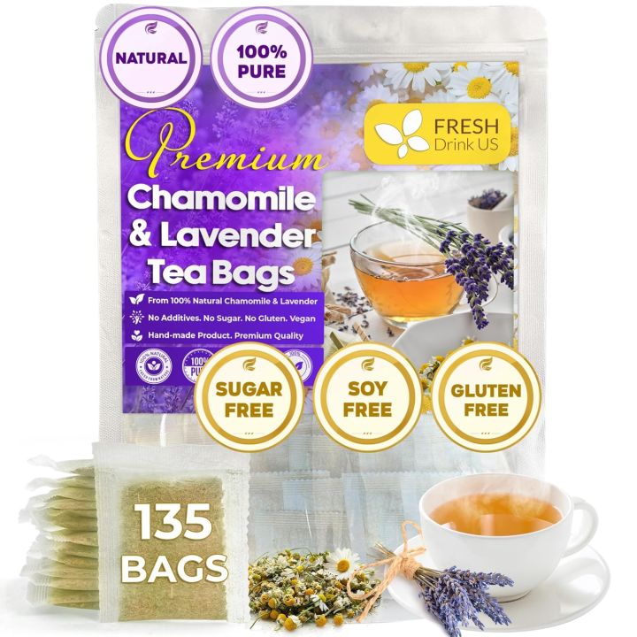 FreshDrinkUS, Premium 90 Chamomile Lavender Tea Bags, 100% Natural ...
