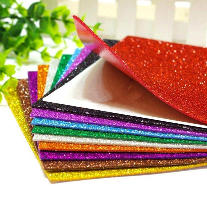 Glitter Foam Sheet A4 Sparkles Self Adhesive Sticky for Children's ...