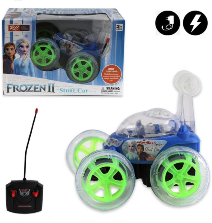 Frozen RC Stunt Car USB Rechargeable 3D lights And Sound 360 Rotating ...