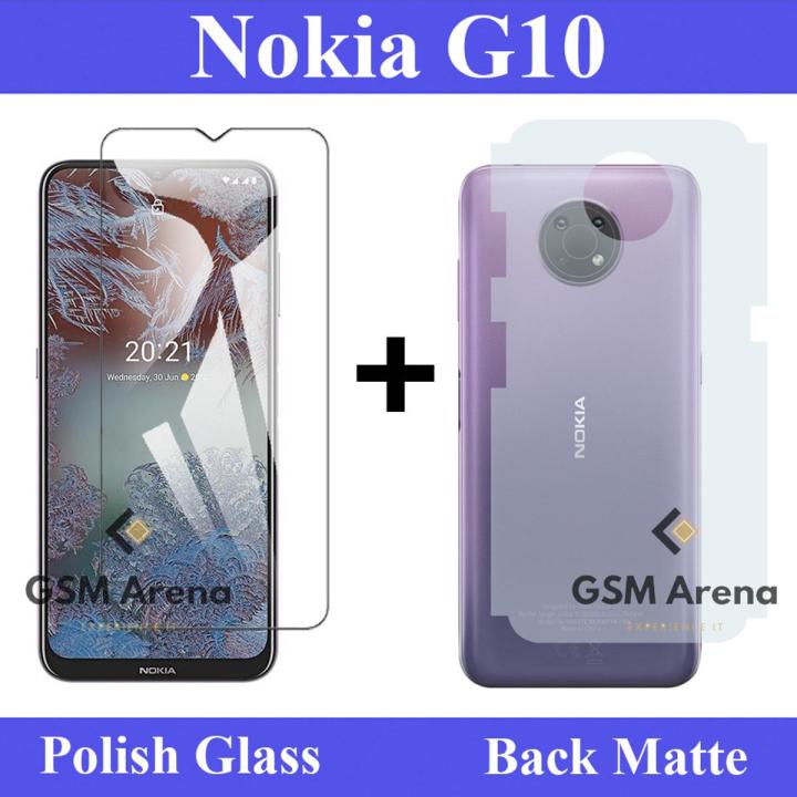 Nokia G10 Glass Protector Polish Screen Tempered + Back Protector ...