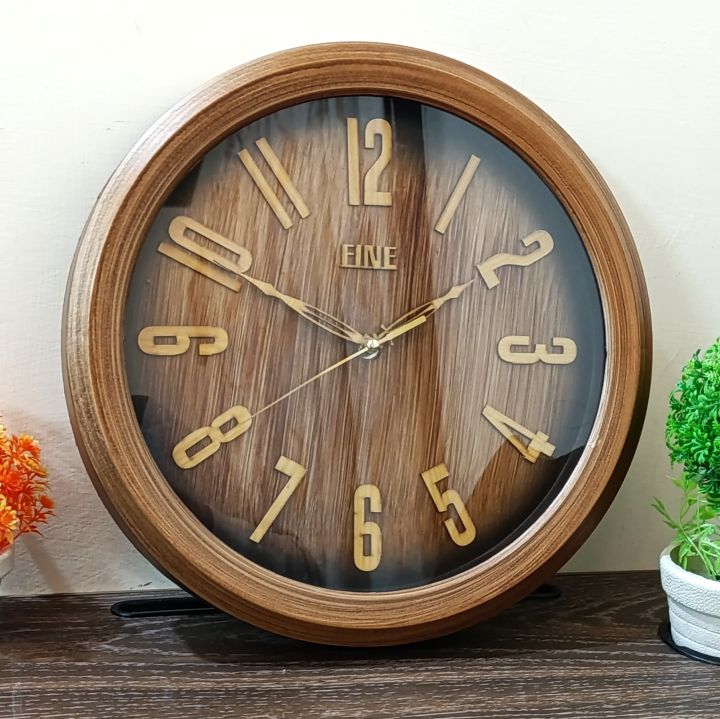 Wood Texture Wall Clock Timeless Elegance for Your Home, Plastic Wall ...