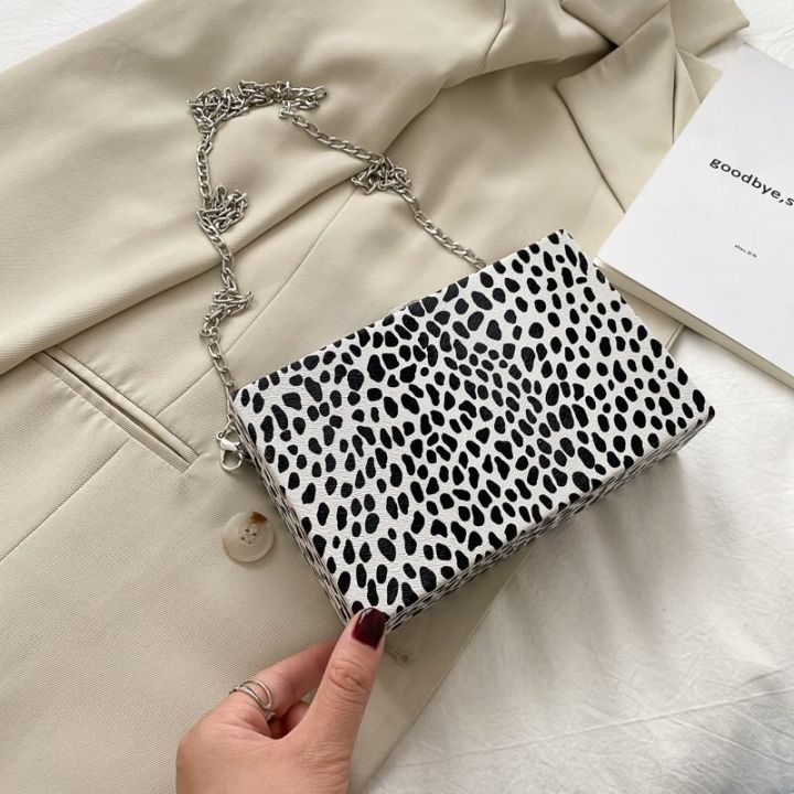 2024 Fashion Zebra Cow Print Women Handbag Chains Simple Underarm ...