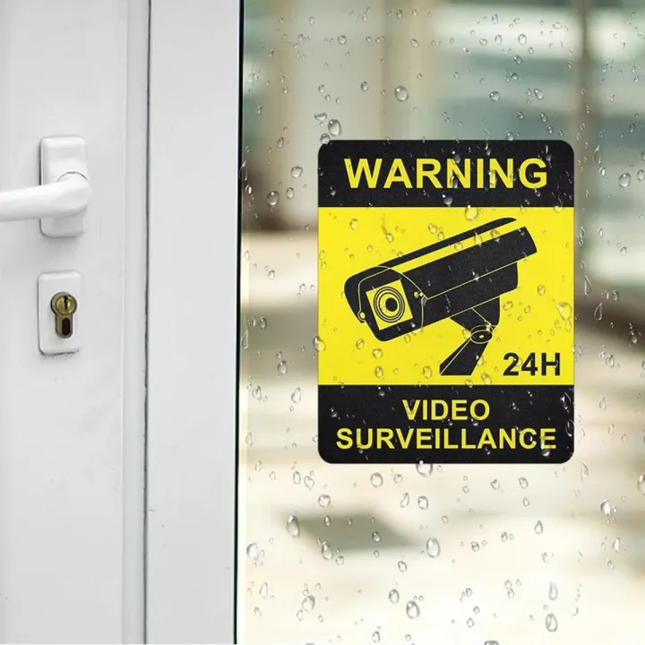 Warning Stickers Surveillance Security Camera Alarm Sticker Warning ...