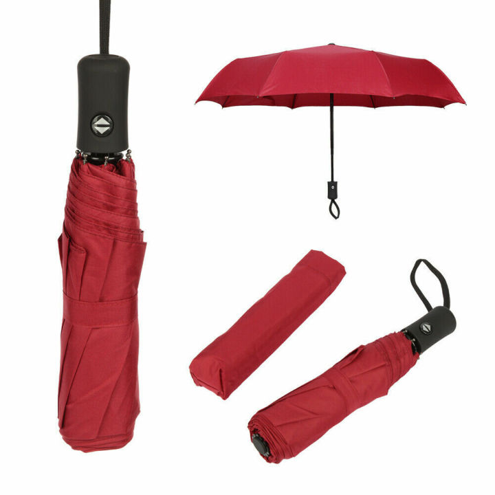Auto Open & Close Fully Automatic Folding 8 Ribs Umbrella for Rain and ...