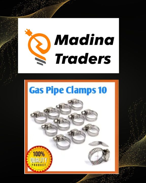 Stainless Steel Adjustable Gas Pipe Hose Pipe Clamps 10 Pcs Pack ...