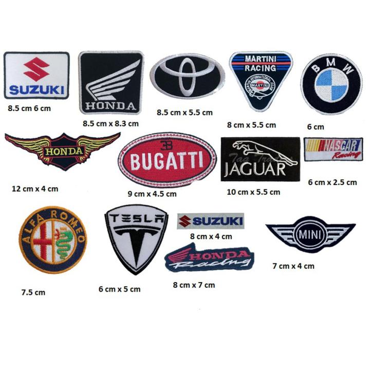 Motor sports car logos embroidery iron on sew on badge pack for sports ...