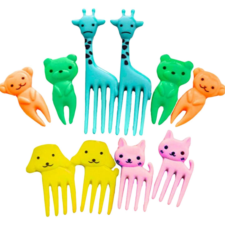 FADI 10PCS Mini Kids Animals Food Picks Fruit Fork | Daraz.pk