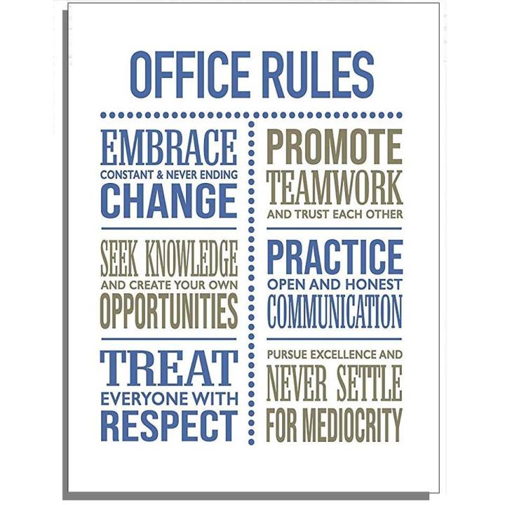 office rules size 12 x 18 inch | Daraz.pk