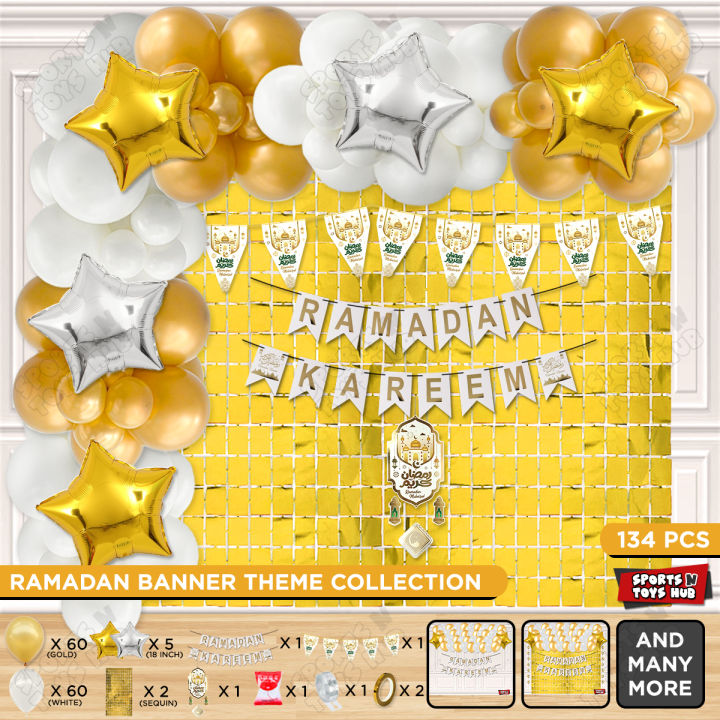 Ramadan Kareem White Color Card Banner, Center Pieces, Flag Banner Arch ...