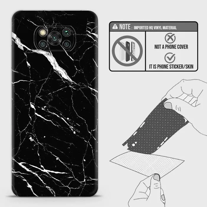 Xiaomi Poco X3 Back Skin - Design 6 - Trendy Black Marble Skin Wrap ...