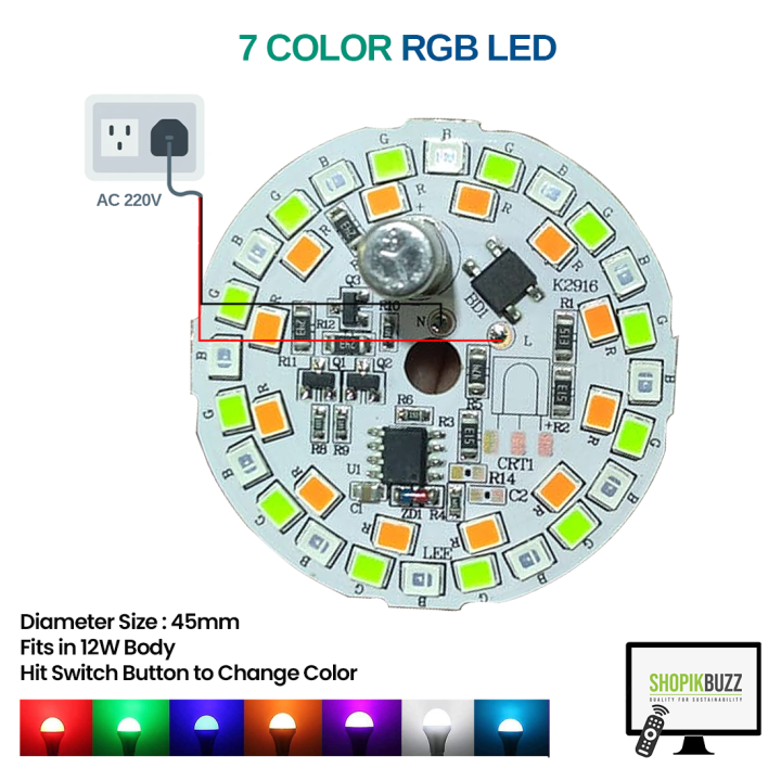 7 Colors Red Green Blue White Yellow Violet Pink RGB Led 12W Led Chip ...