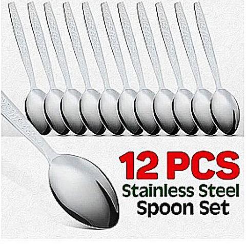 Pack Of 12 - Stainless Steel Spoon Set | Daraz.pk