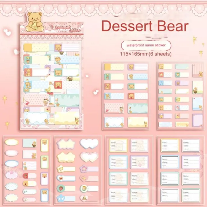 6pcs New Cartoon Capybara Name Stickers Waterproof Handwritten Marking ...