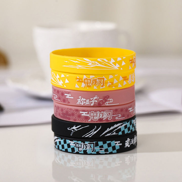 1pc Demon Slayer Bracelet Silica Gel Cartoon Bangles Anime japan Demon ...
