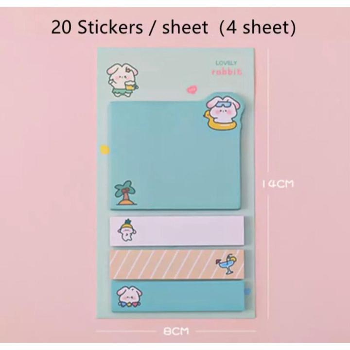 Kawaii Sticky Notes Cute Cartoon Memo Pads School Planner Stationary ...