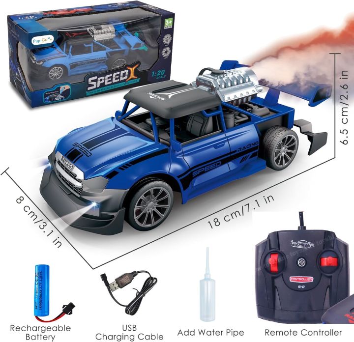 Rc Car Smoke High Speed Smoke Spray Remote Control Light Smoke Spray ...