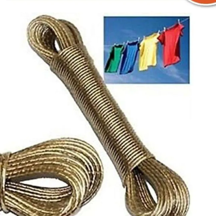 10 Meter PVC Coated Anti-Rust Wire Rope Washing Line Clothesline with 2 ...