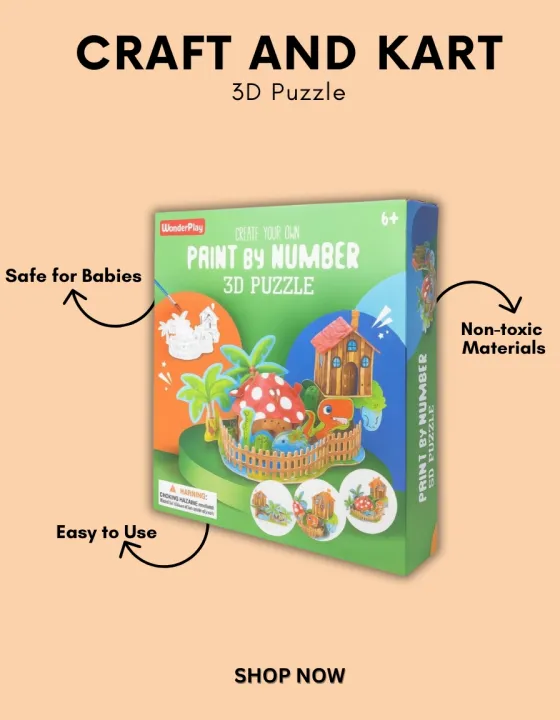 Paint by Number 3D Puzzle Ice Cream Truck – DIY Coloring & Creative ...