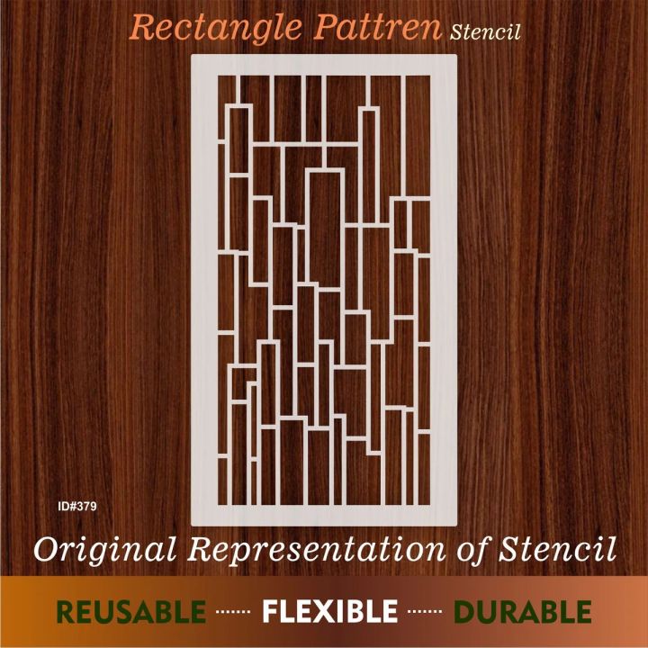 Rectangle Pattren Reusable Stencil For Canvas And Wall Painting. ID ...