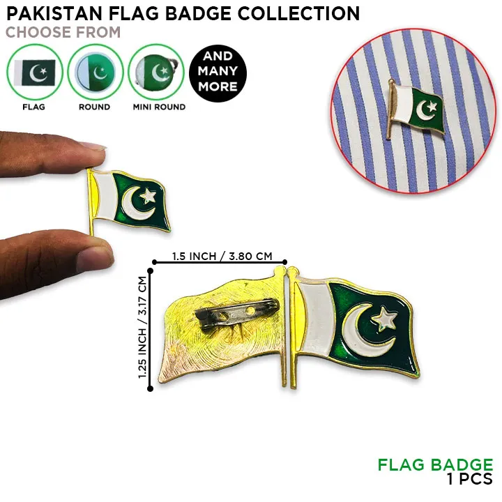 Premium Pakistan Flag METAL Lapel Pin Badge – National Flag Design ...