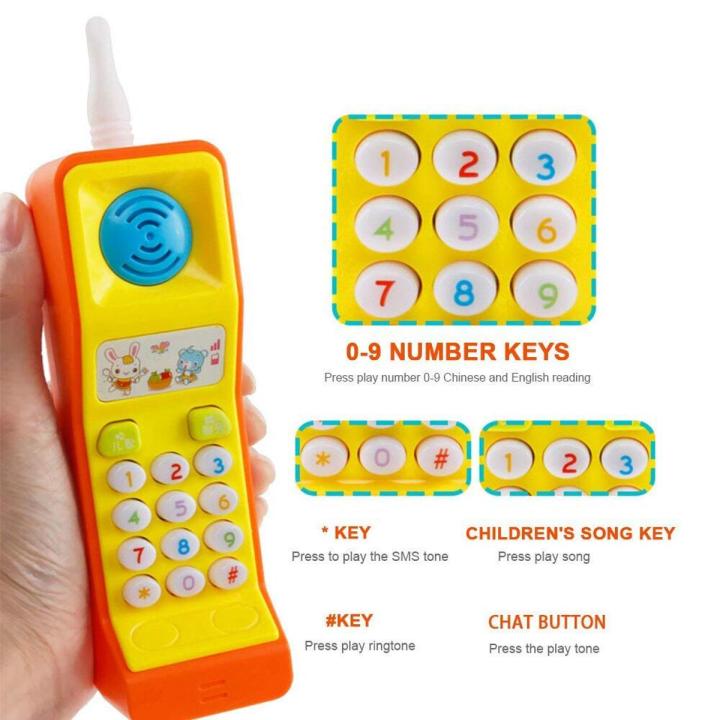 Kids Pretend Play Musical Mobile Phone Toy with Colourful Lights and ...