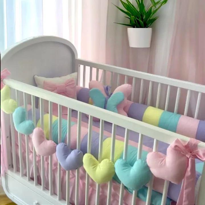 Baby cot bedding set in rainbow colors | Daraz.pk