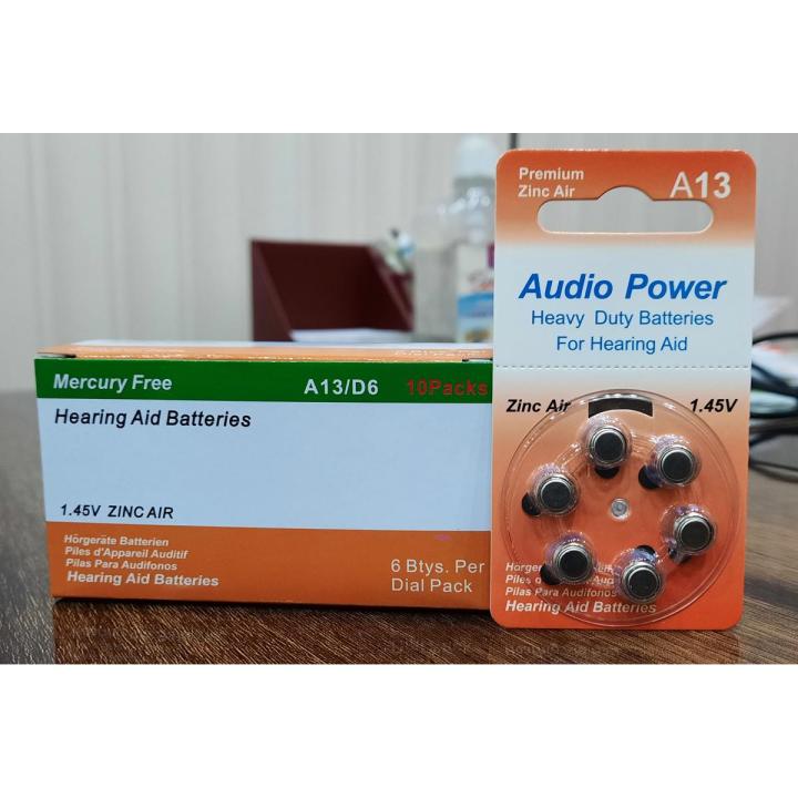 (Box of 10 Packs) Audio Power Hearing Aid Battery / Heavy Duty Hearing ...