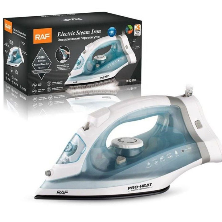 RAF R.1210 / 1211 Cordless Corded Electric Steam Iron Full Size 2200 watts Ceramic Soleplate ...