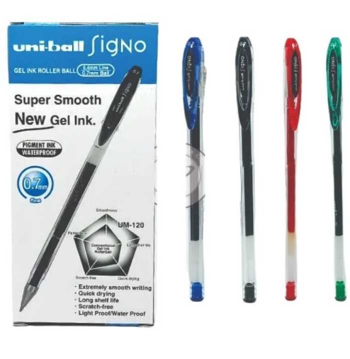 Uni Ball Signo Gel Pen 0.7- Black, Red, Blue, Green pack of 4 | Daraz.pk