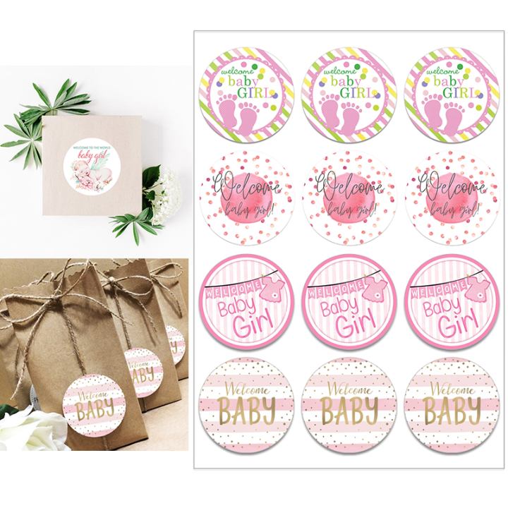 Welcome Baby Girl It Is A Girl Stickers Gender Reveal Baby Shower Party ...