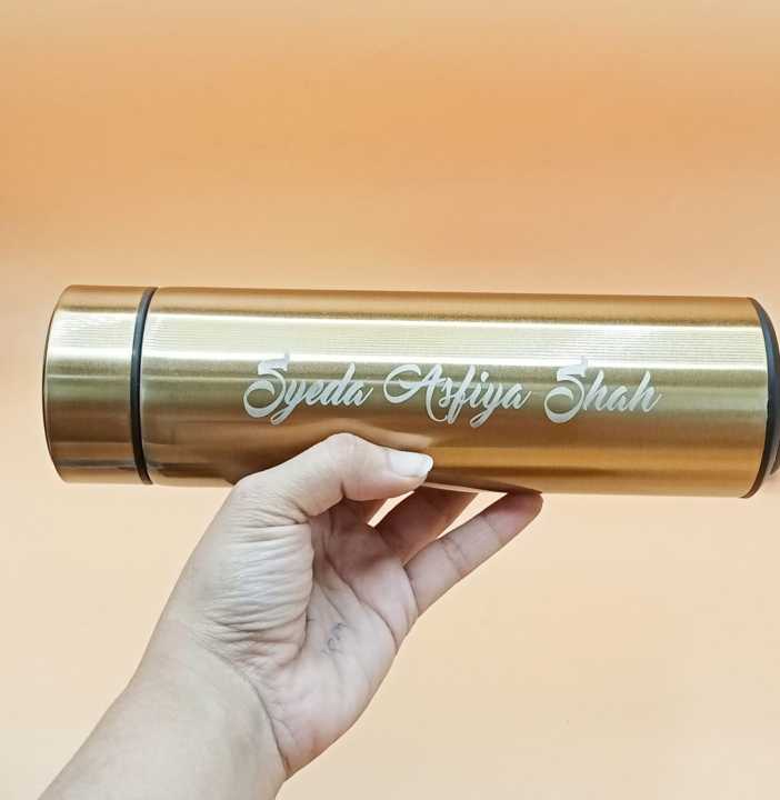 WATER BOTTLE CUSTOMIZE NAME LED TOUCH TEMPRETURE DESPLAY HOT AND COLD ...