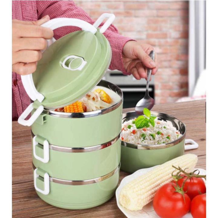 Small Lunch Box 3 Tier Insulated Tiffin Box with Vaccum Seal office ...