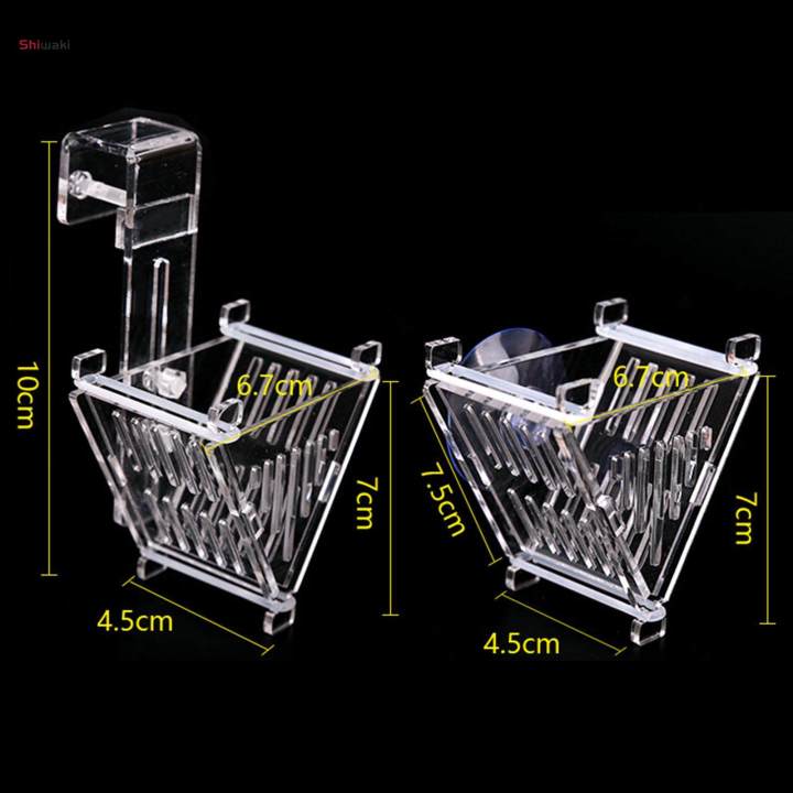Acrylic Fish Feeding Cup Feeding Tool Aquarium V Shape Cone Red Worm ...