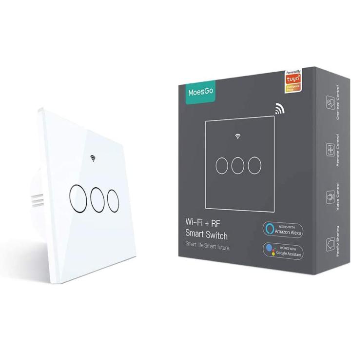 MoesGo Wlan Smart Alexa Light Switch, WiFi Touch Switch, RF433 Light ... MoesGo Wlan Smart Alexa Light Switch, WiFi Touch Switch, RF433 Light ...