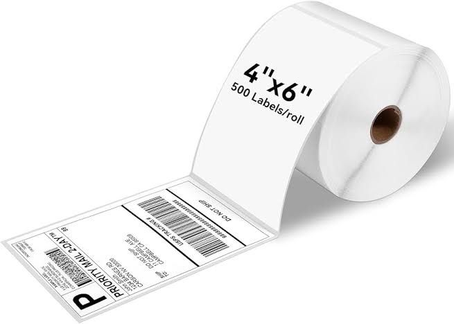 Barcode Stickers roll 500 labels in 1 roll (6 inch height 4 inch width ...