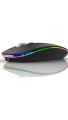 Uiosmuph LED Wireless Mouse, W10 Slim Rechargeable Silent Mouse, 2.4G ...
