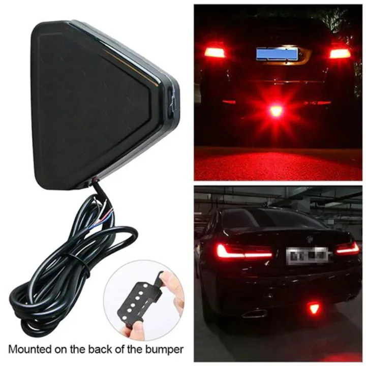 Universal 3rd Brake Lamp F1 Style Triangle 12 LED Tail Light 1 Pcs ...