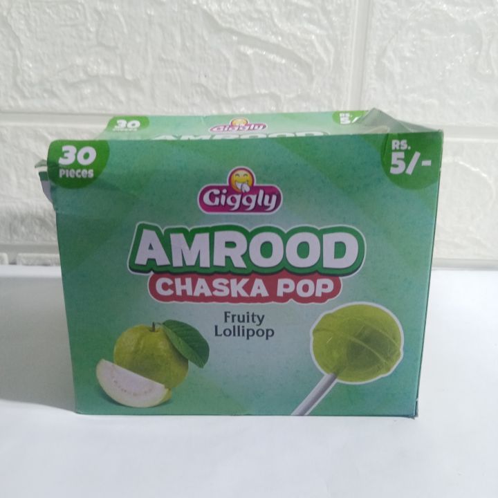 Giggly Amrood Chaska Pop Fruity Lollipop – Box of 30 Pieces (Guava ...