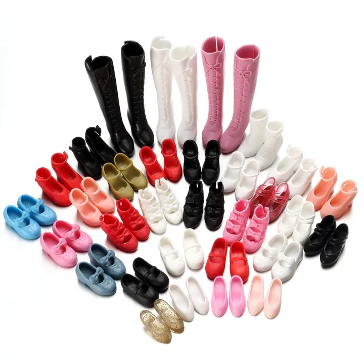 Multistyles Female Foot Length 2cm Long Knees Boots Doll Shoes ...
