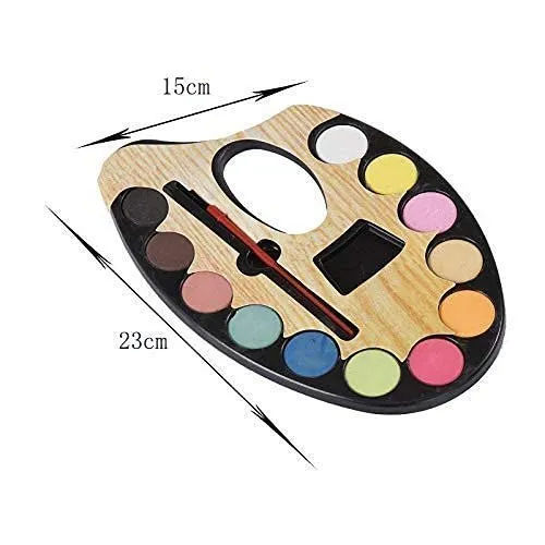 12 Colors Watercolor Paint Palette Set,with Paint Brush For Kids | Non ...