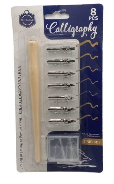 Calligraphy Holder 7 Nib Set – Wooden, Calligraphy set 7 nib set, 7 Nib ...