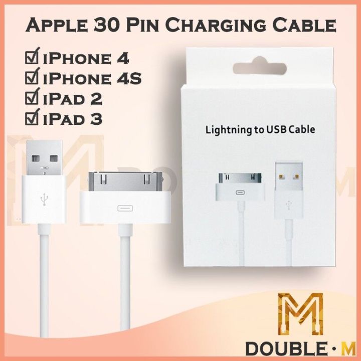 iPhone 4/4s, iPad 2/3 Charging & Data Cable 1 Meter 30 Pin Lightning ...