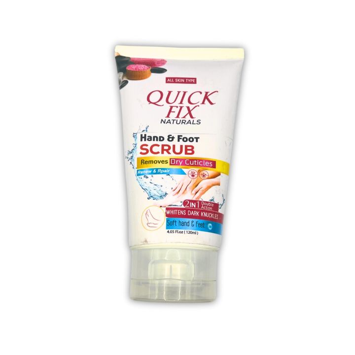 Quick Fix Naturals Hand & Foot Scrub 120ml - 2-in-1 Double Action for ...